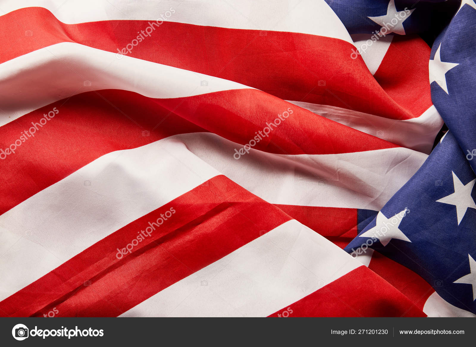 Close View Crumpled National American Flag — Stock Photo ...