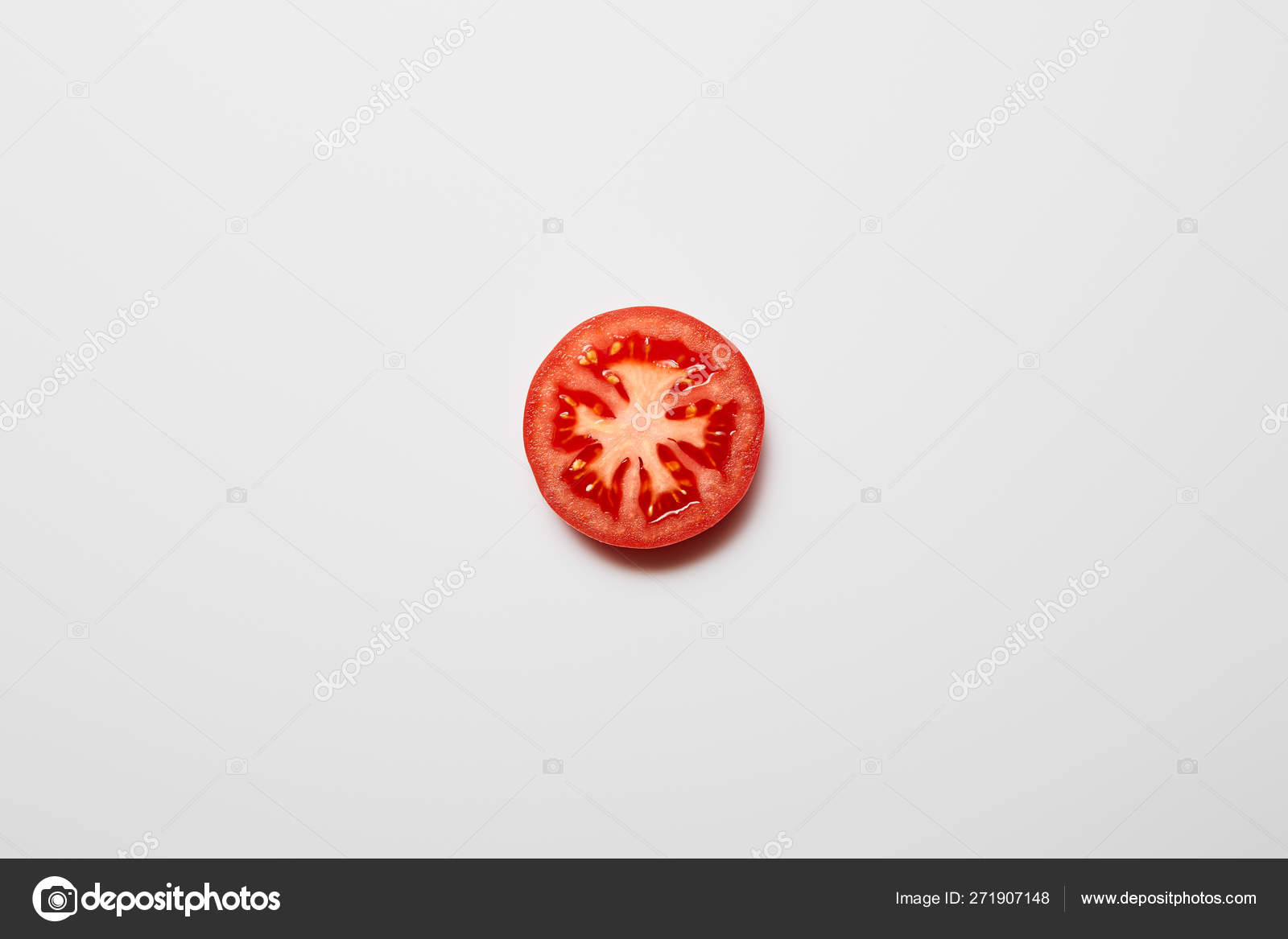 Top View Fresh Tomato Slice White Background Stock Photo by ...