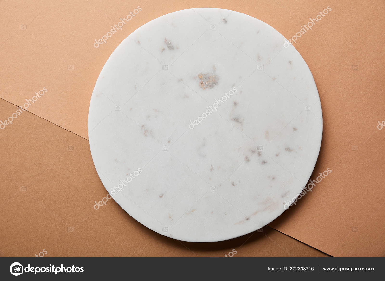 Top View Grey Marble Circle Beige Brown Paper Background — Stock Photo ...