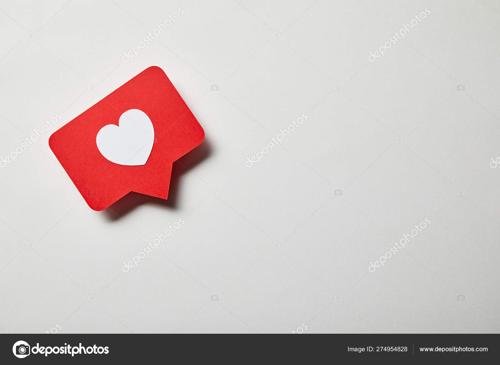 Red Paper Card White Surface — Stock Photo © AntonMatyukha #274954828