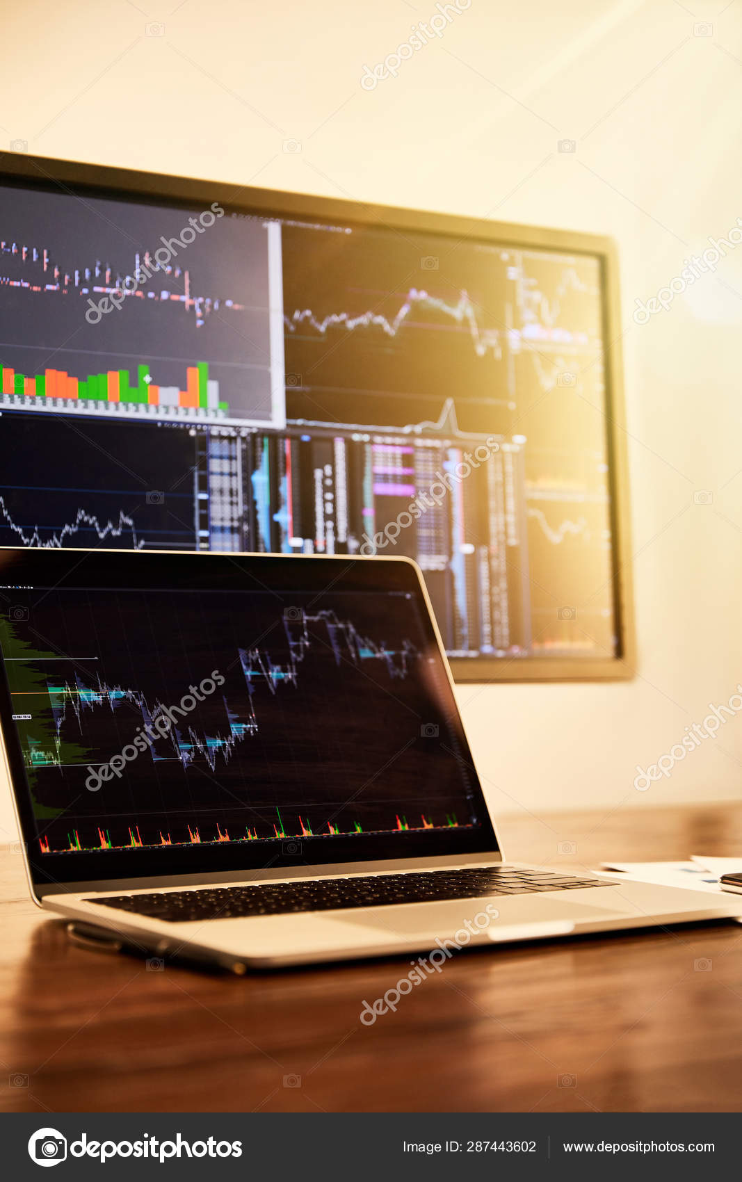 Laptop Computer Charts Graphs Table — Stock Photo © AntonMatyukha ...