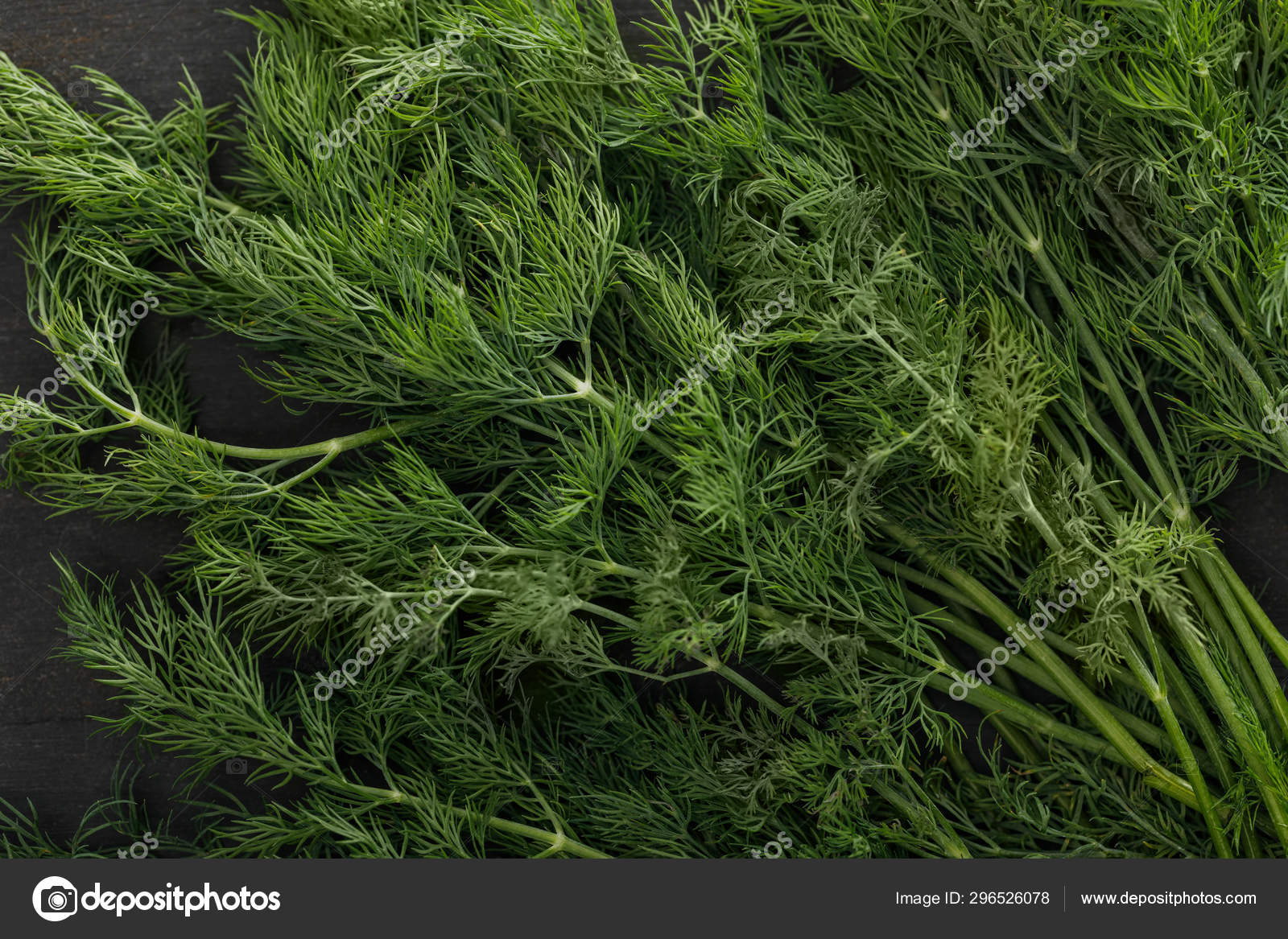 Close View Fresh Green Dill Bundle Dark Surface — Stock Photo ...