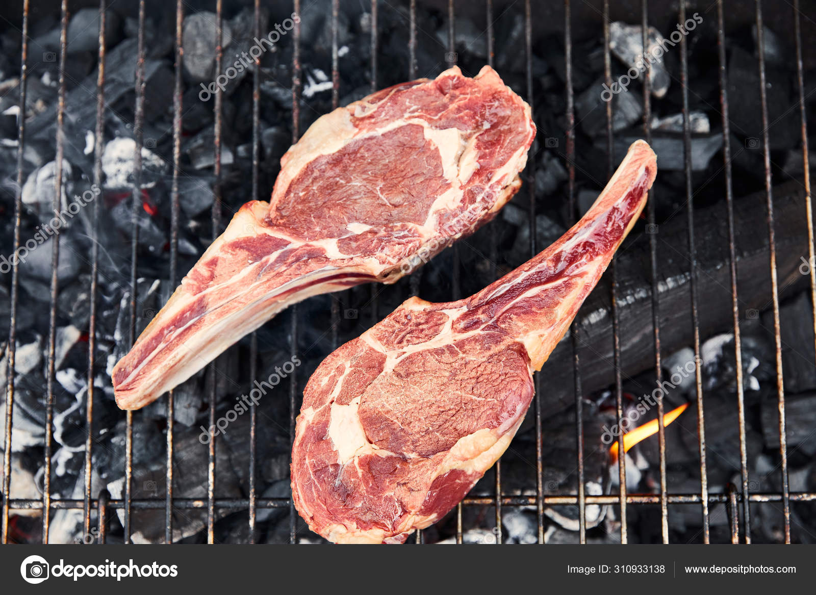 Top View Raw Meat Grilling Barbecue Grid Stock Photo by ©AntonMatyukha ...