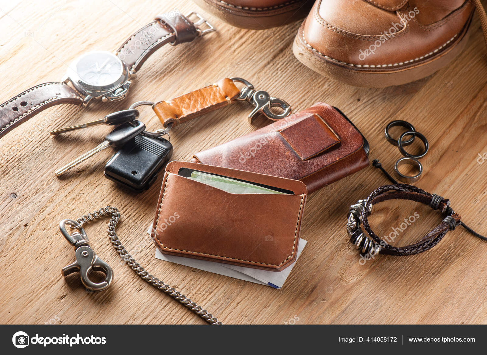 Men's Leather Accessory Closeup Handmade Vegetable Tanned Leather ...