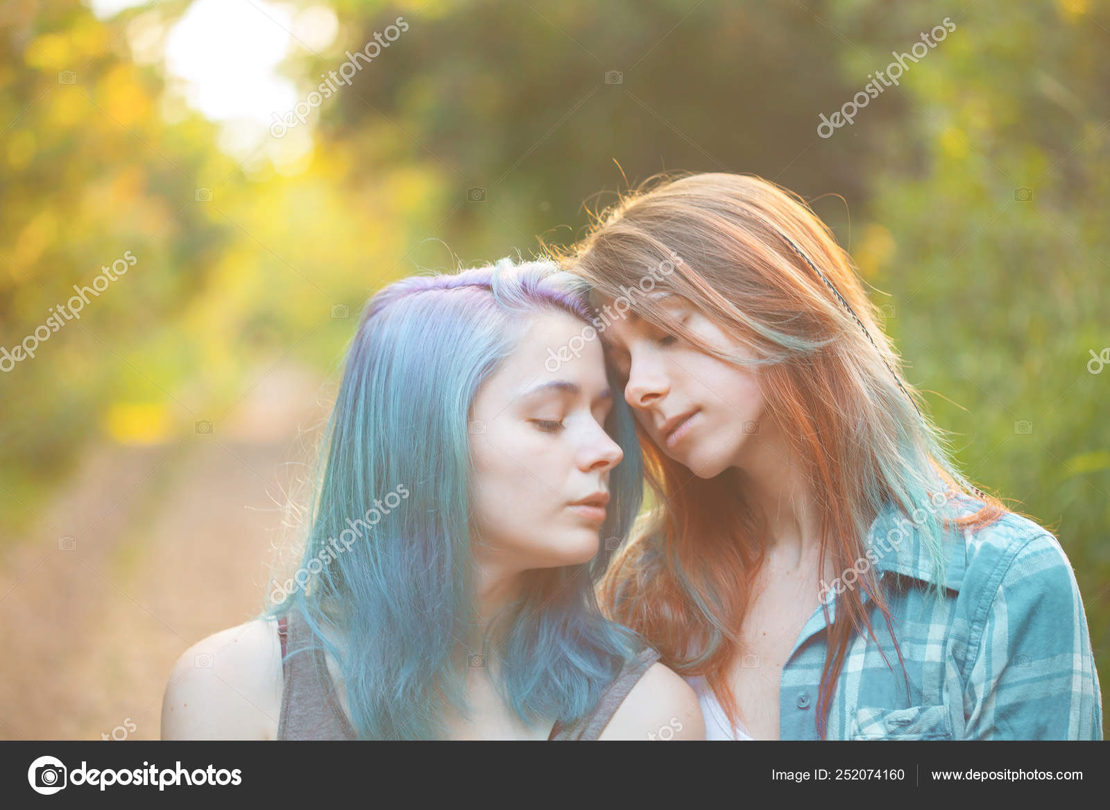 Two Girls Sitting Forest — Stock Photo © Dima_Aslanian #252074160