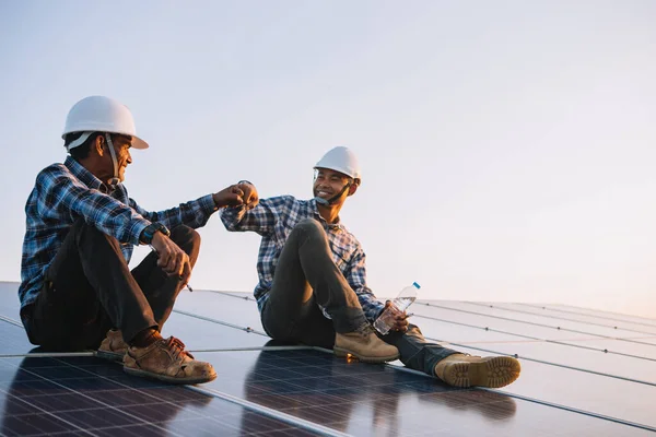 Labor Working Solar Rooftop Engineering Solar Industry — Stock Photo ...