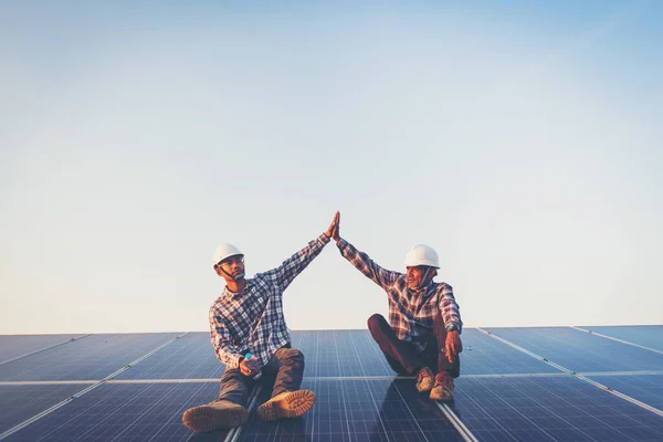 Labor Working Solar Rooftop Engineering Solar Industry — Stock Photo ...