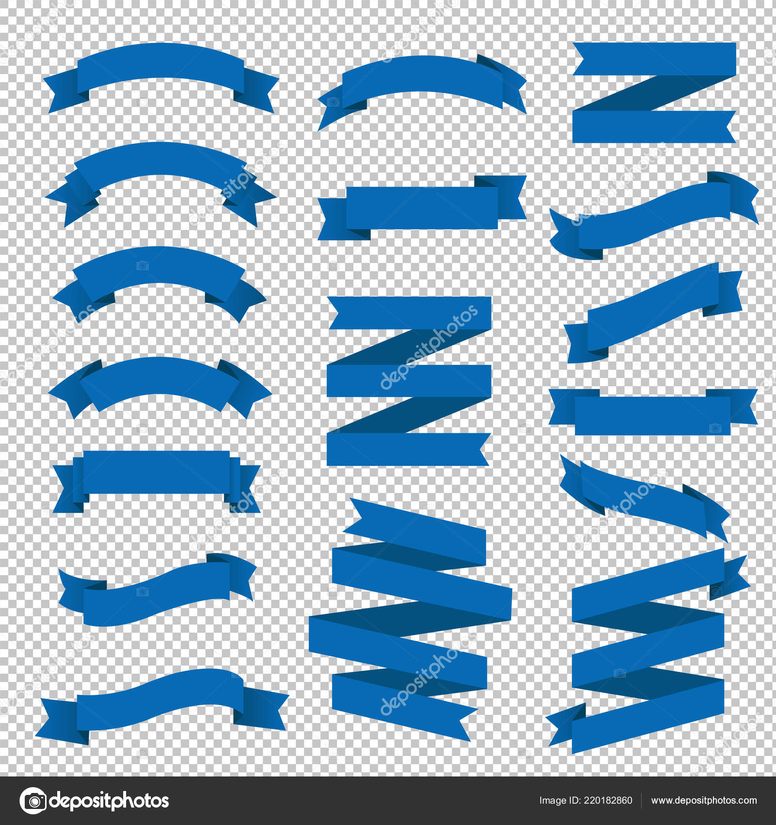Cinta Azul Big Set Fondo Transparente Vector Ilustración Vector de ...