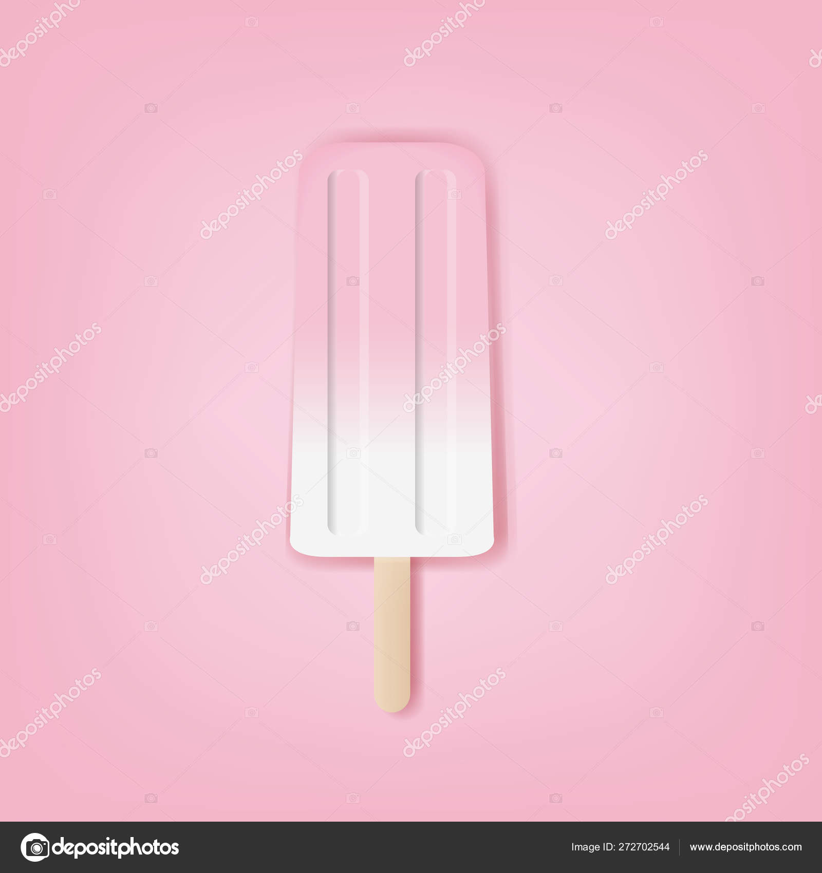 Pink White Ice Cream Poster Gradient Mesh Vector Illustration Stock