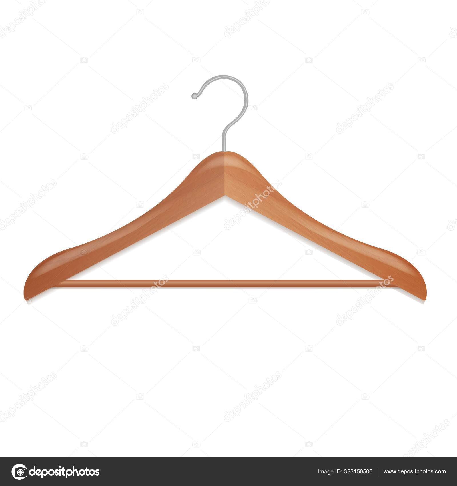 Wooden Hanger Isolated White Background Stock Vector by ©sammep 383150506
