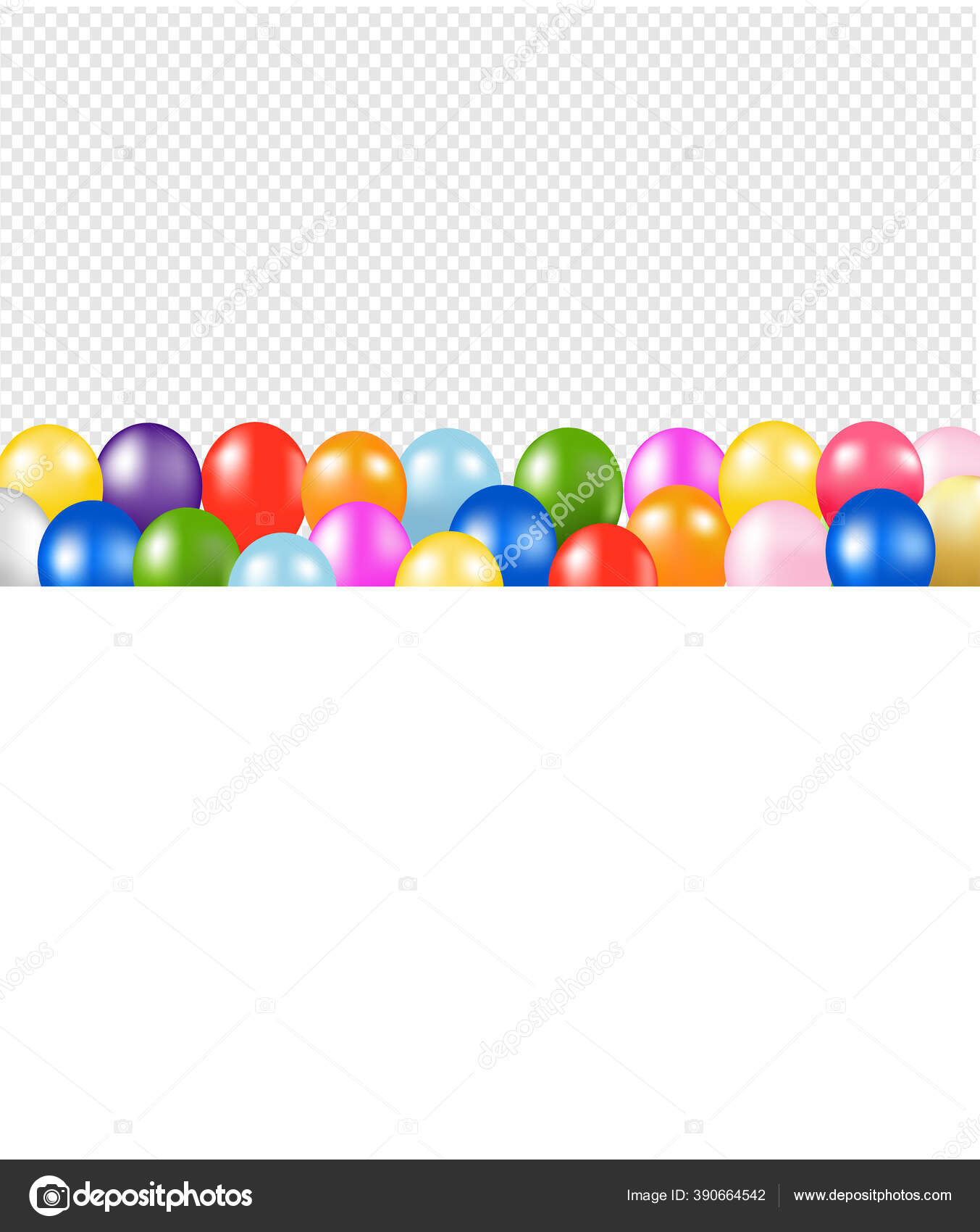 Colorful Balloons Border Transparent Background — Stock Vector © sammep ...