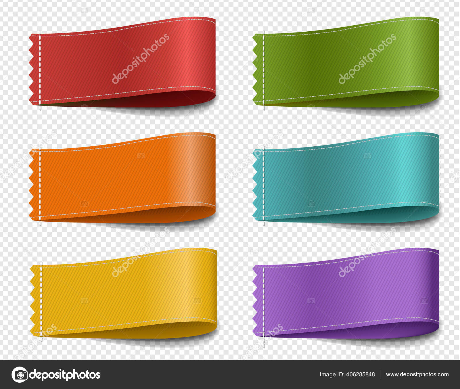 Colorful Banner Template Ribbon Transparent Background Stock Vector ...