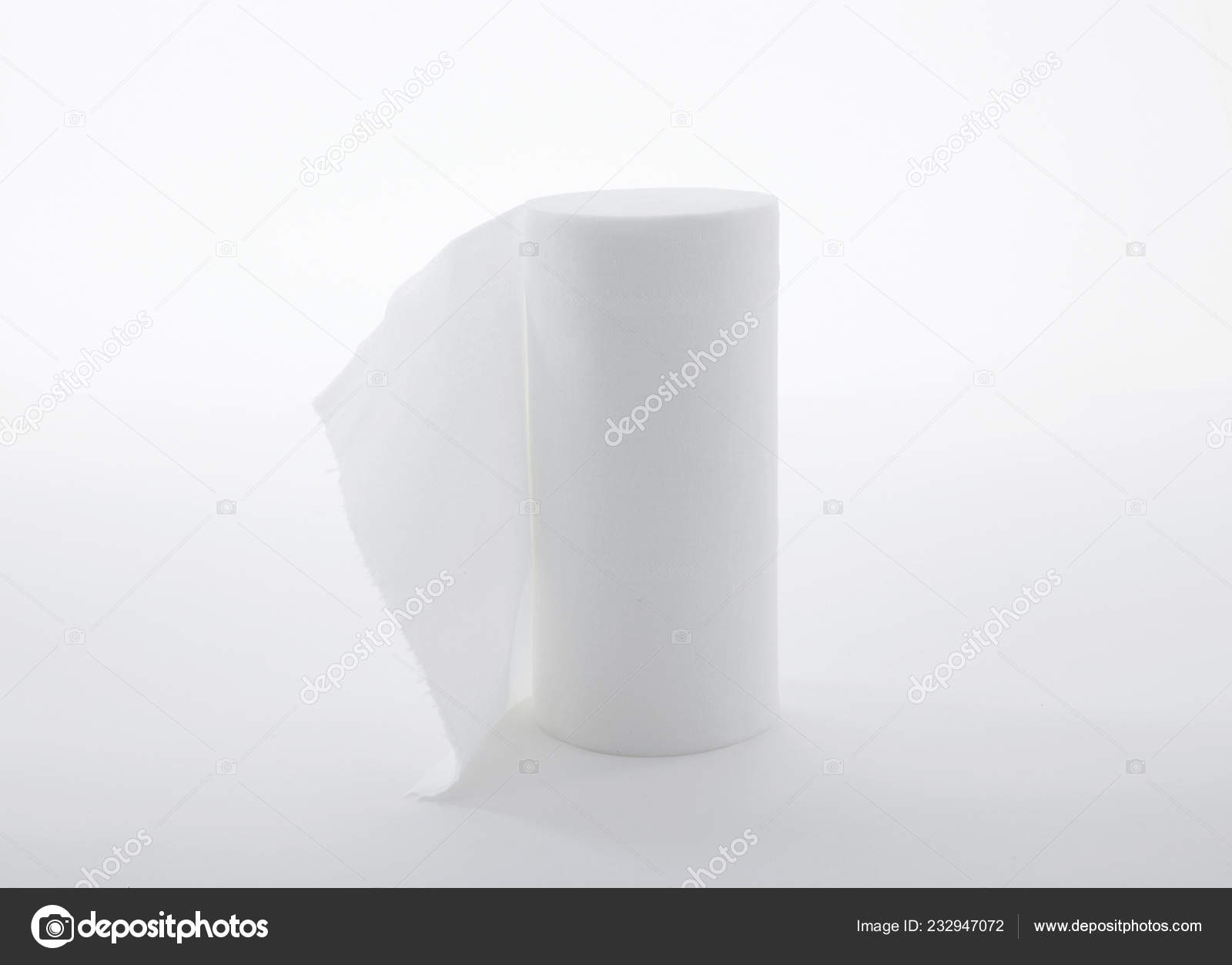 Closeup White Paper Rolls Isolated White Background — Stock Photo ...