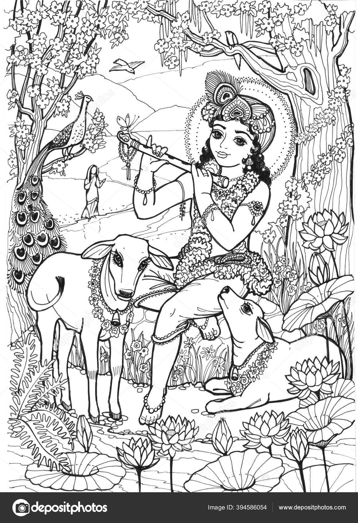 Desenhos Do Senhor Krishna Para Criancas