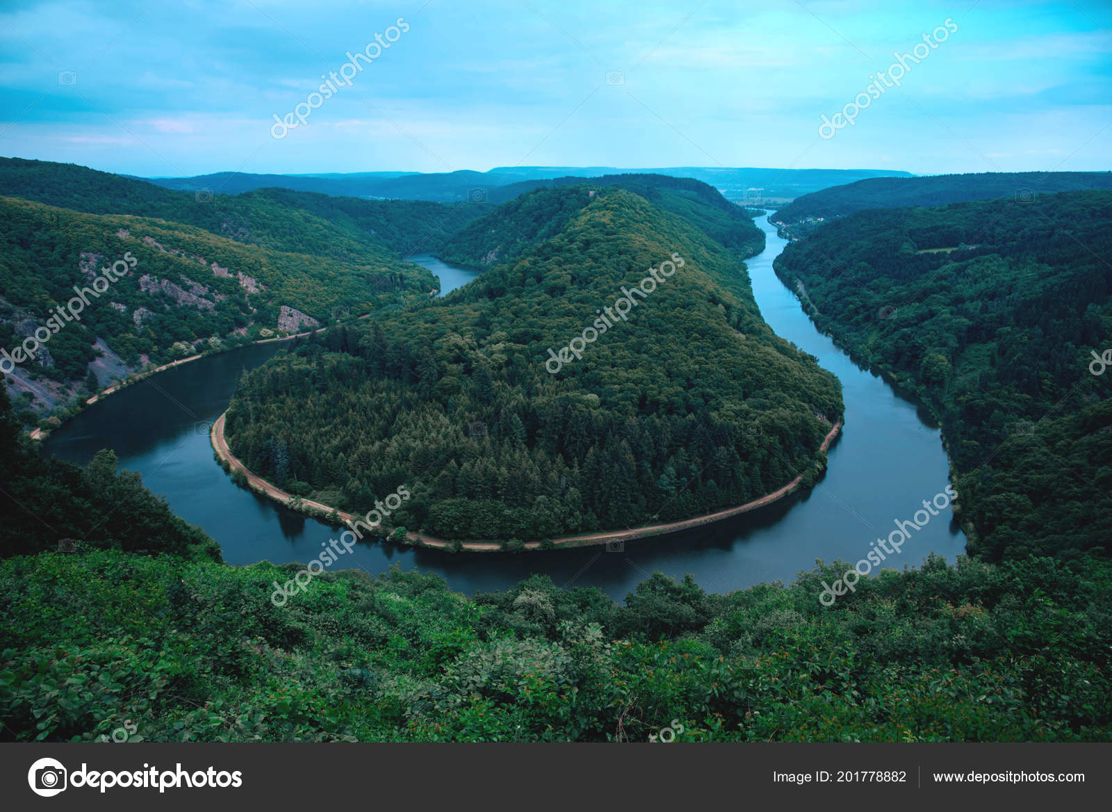 Saar loop close to Mettlach, Germany. Stock Photo by ©niekrasova 201778882