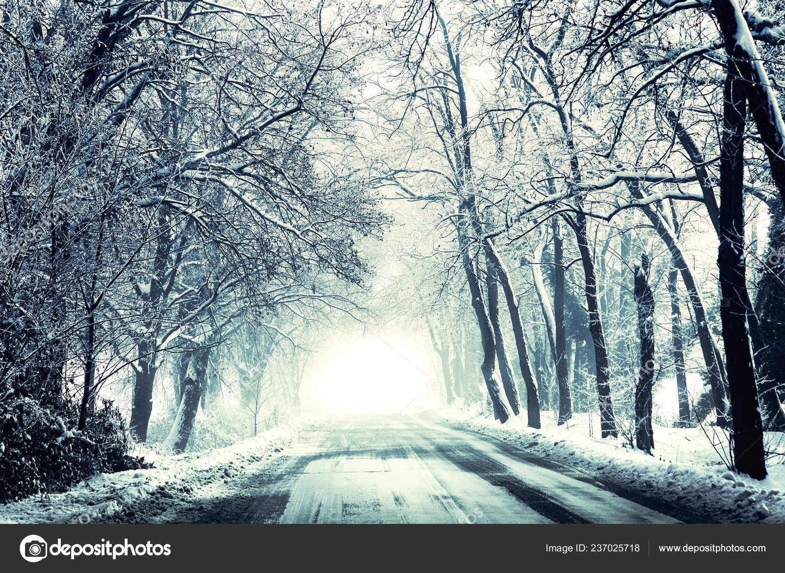 Fantastic Snowy Country Road Stock Photo by ©Photobeps 237025718