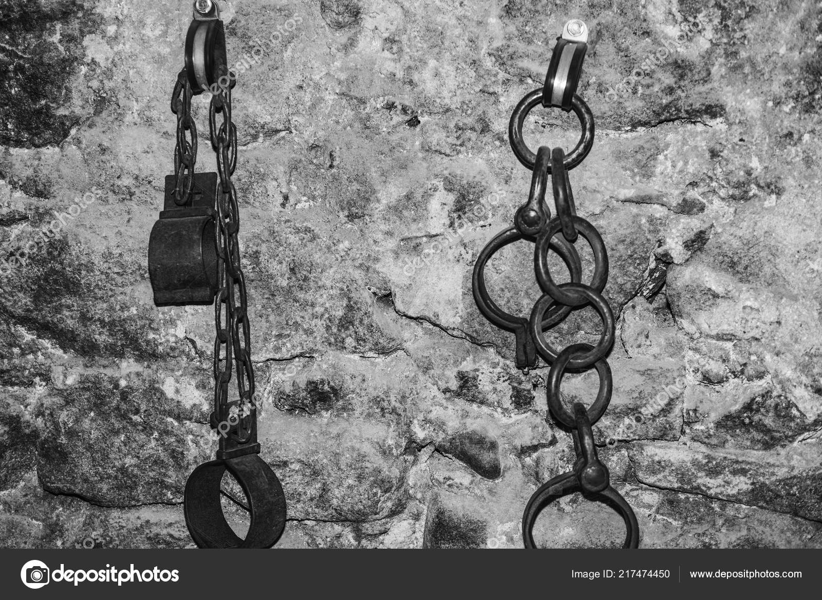 Slave Chained To Wall
