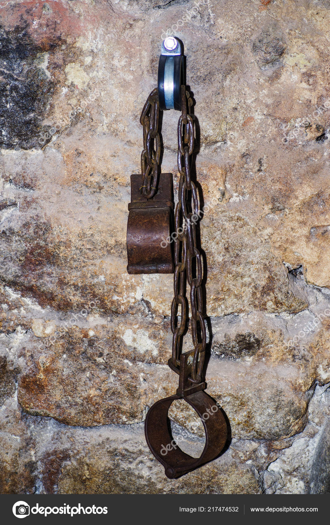 Slave Chained To Wall