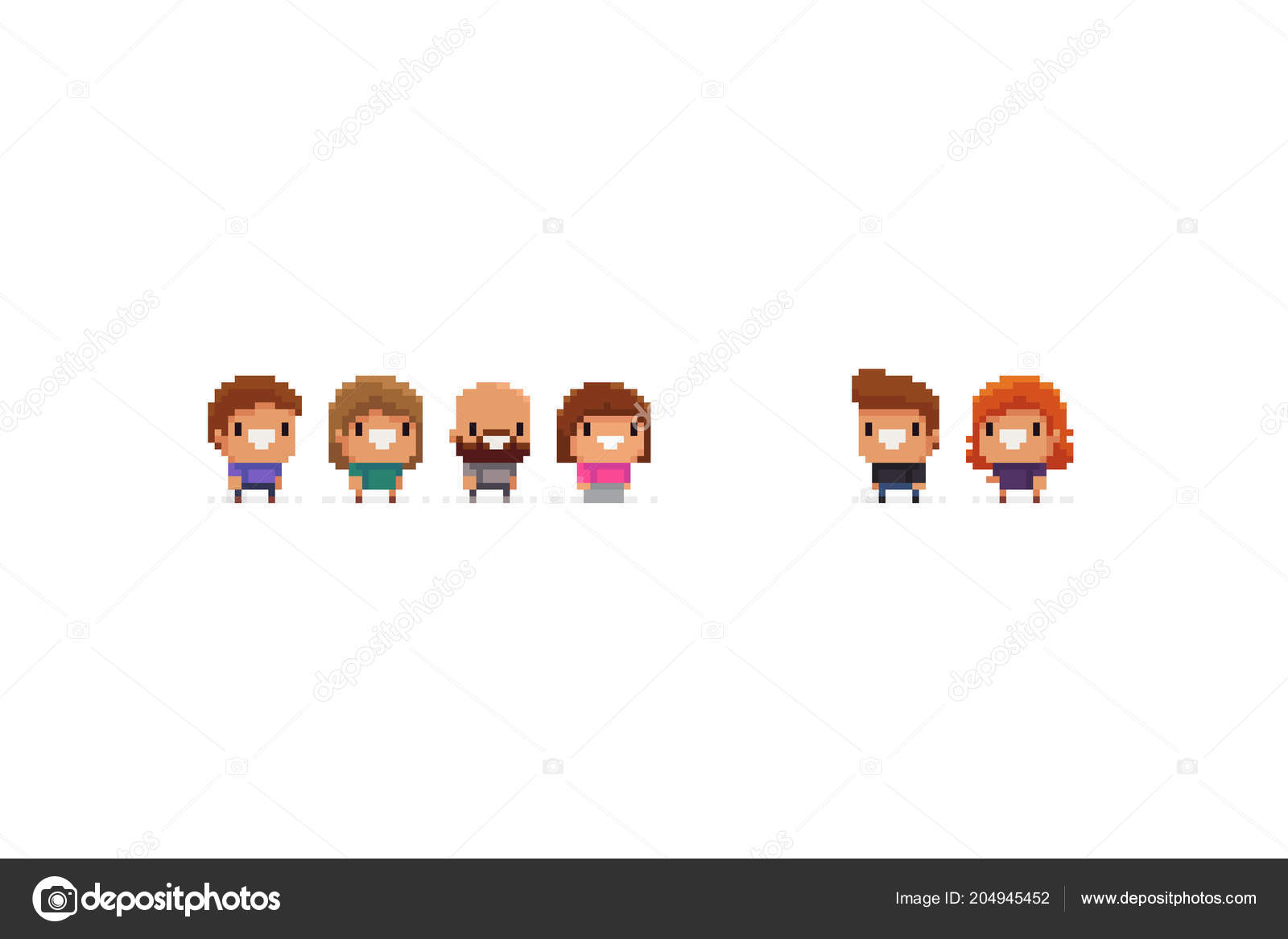 Pixel Art People Stock Vector Image by ©chuckchee #204945452