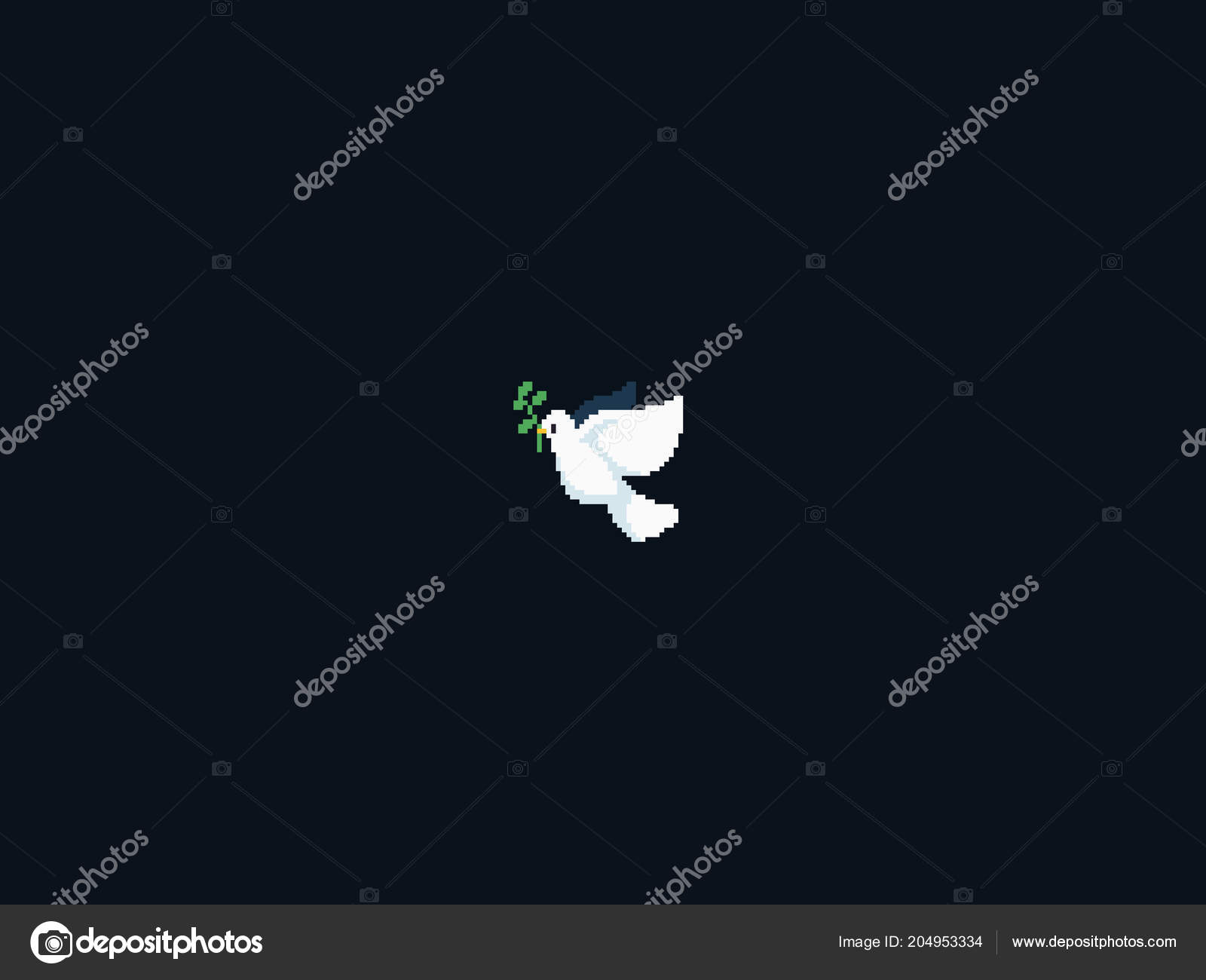 Pixel Art Dove Stock Vector by ©chuckchee 204953334