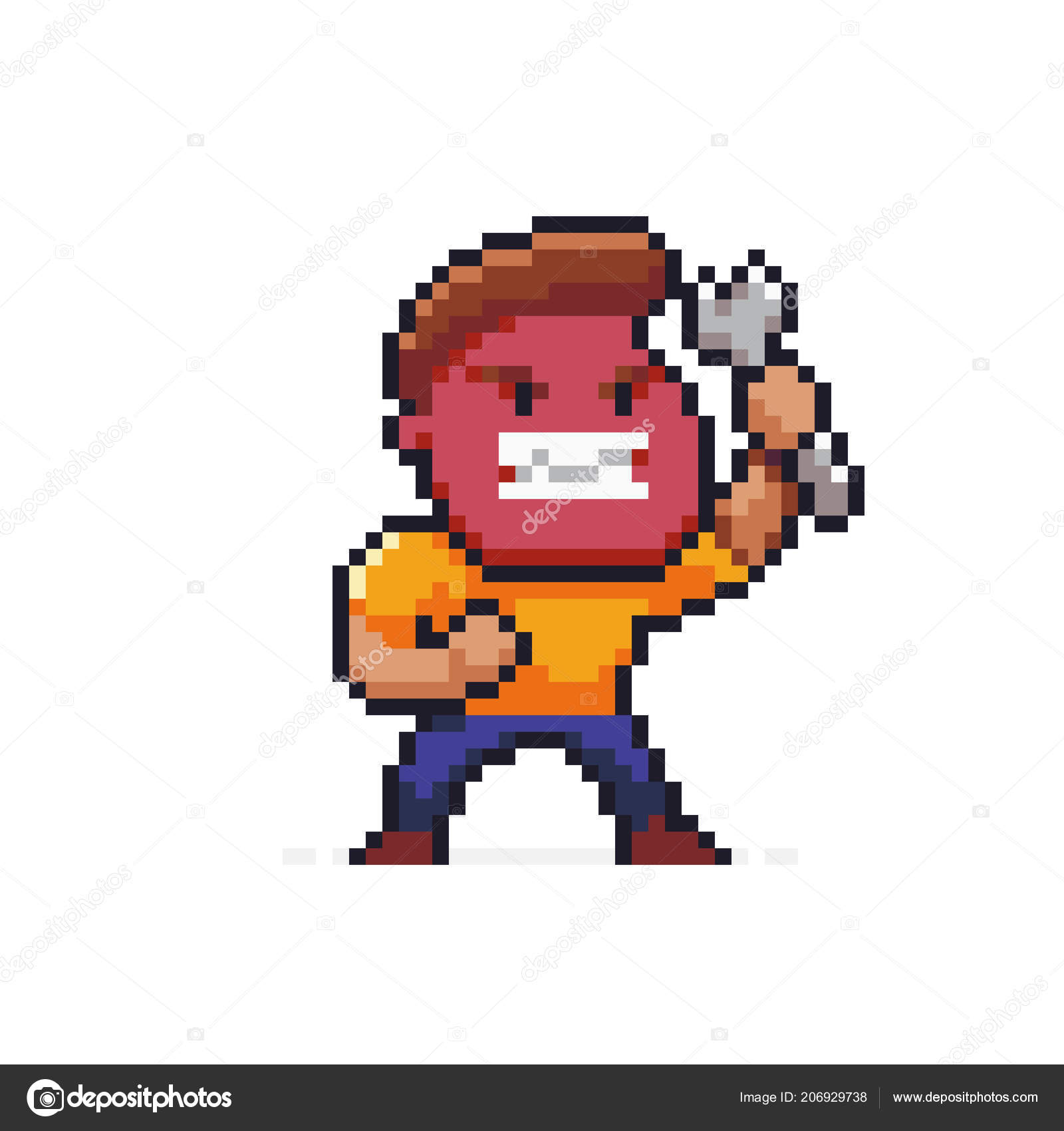 Pixel art angry mechanic Stock Vector by ©chuckchee 206929738