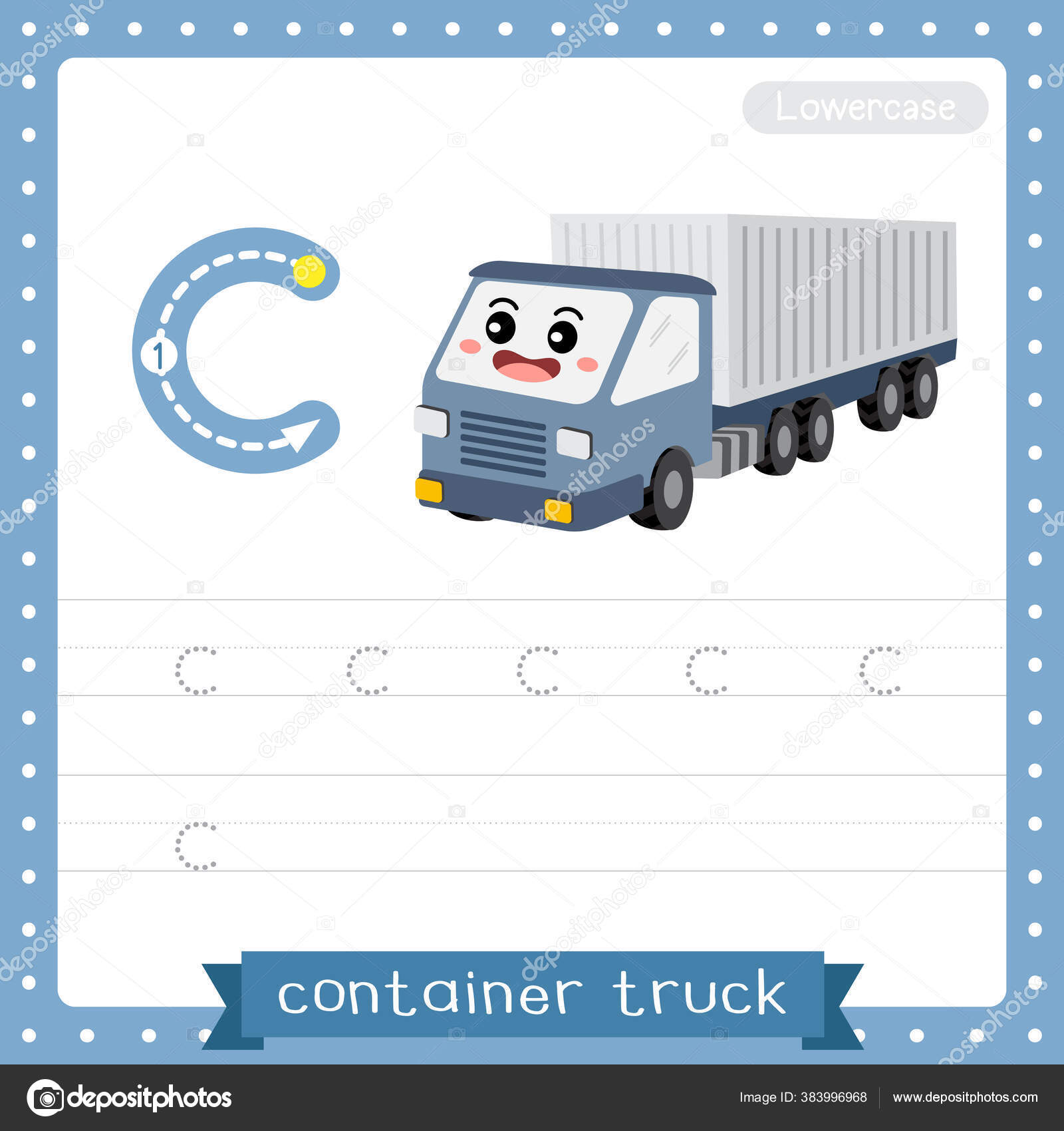 Letter Lowercase Cute Children Colorful Transportations Abc Alphabet ...