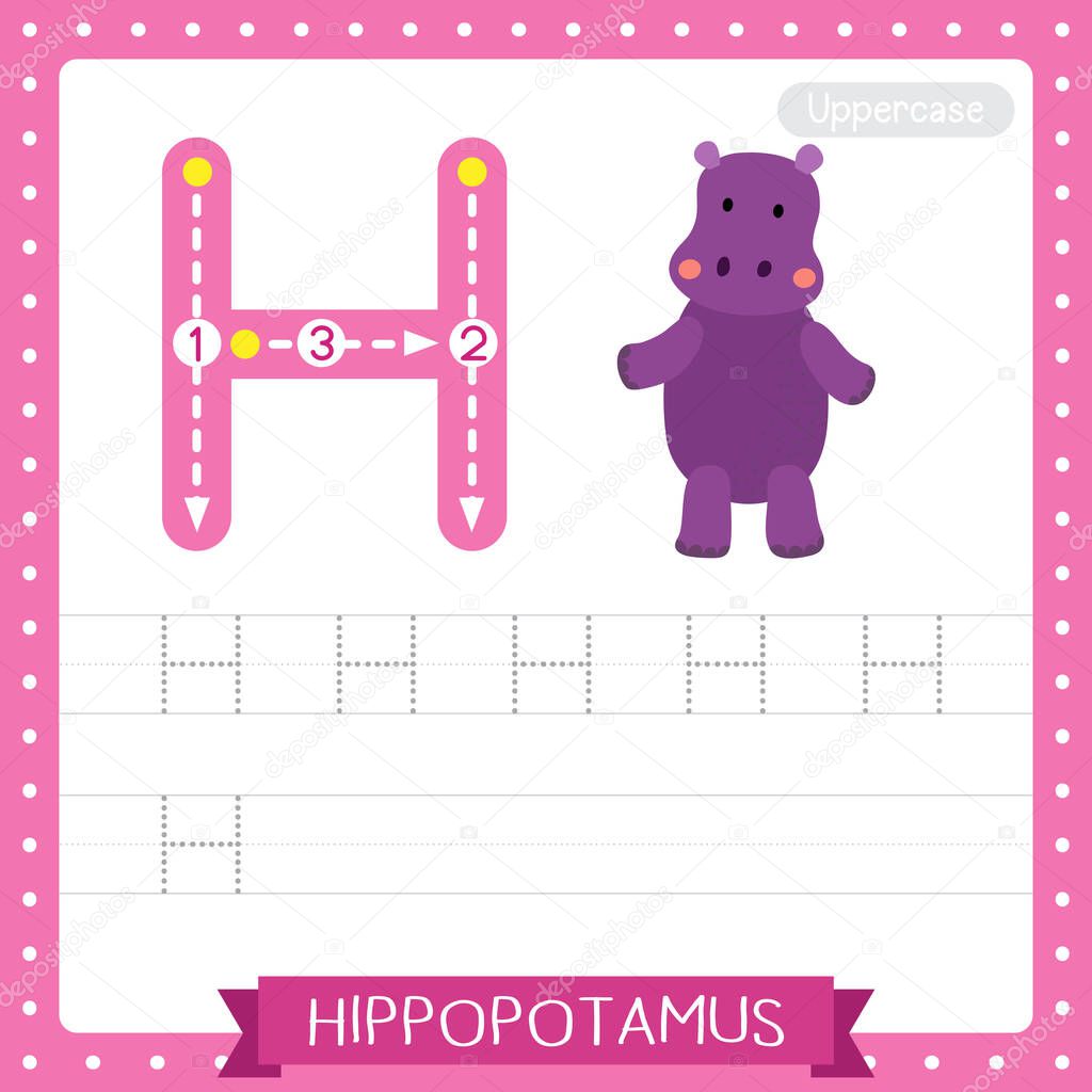 Letra H mayúsculas lindos niños colorido zoológico y animales ABC ...