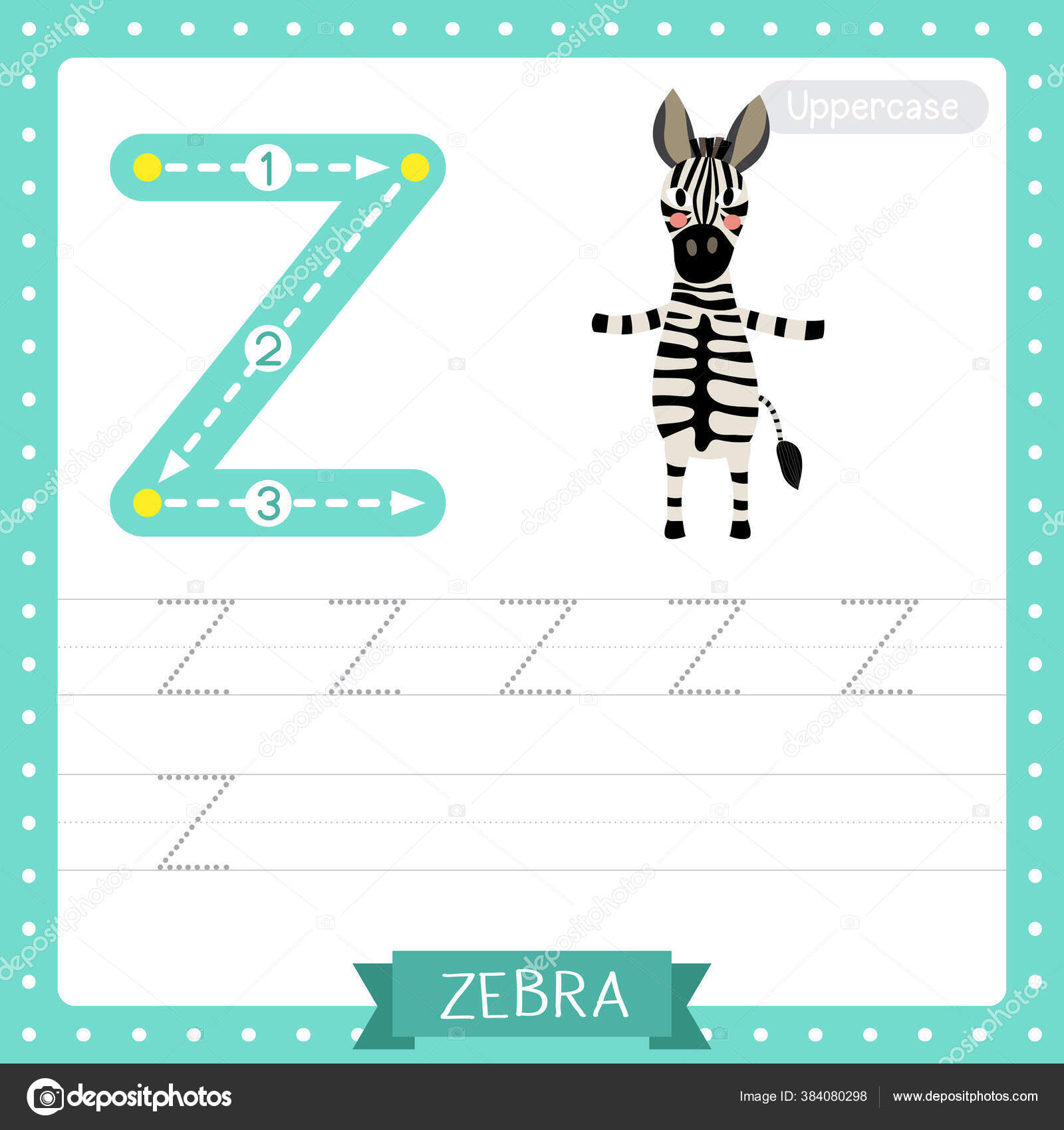 Letter Uppercase Cute Children Colorful Zoo Animals Abc Alphabet ...