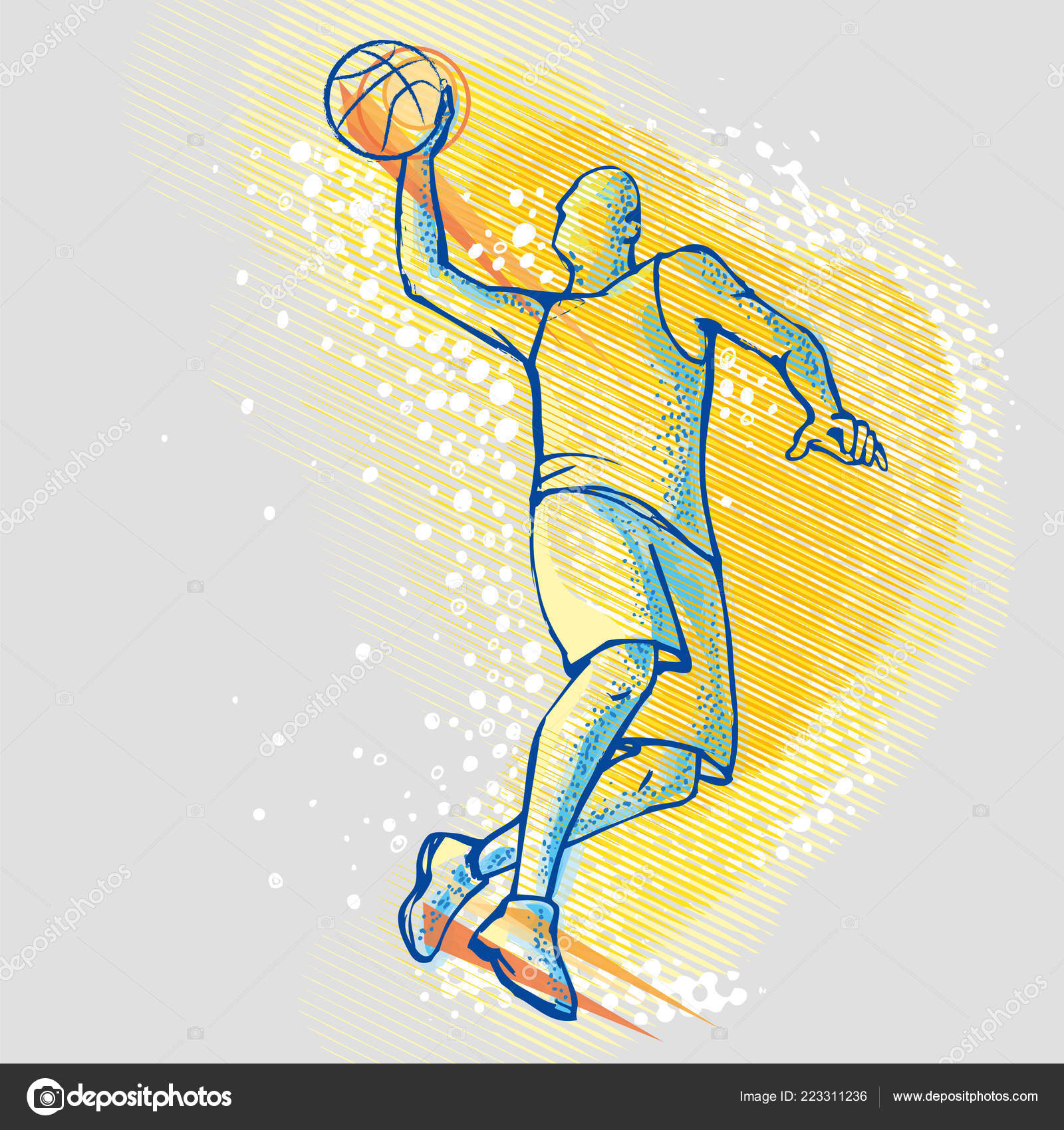 Basketball Player Graphic Background Vector Image Illustration ...