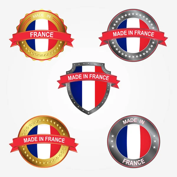 Made in France. Set of labels, badges and stickers — Stock Vector ...