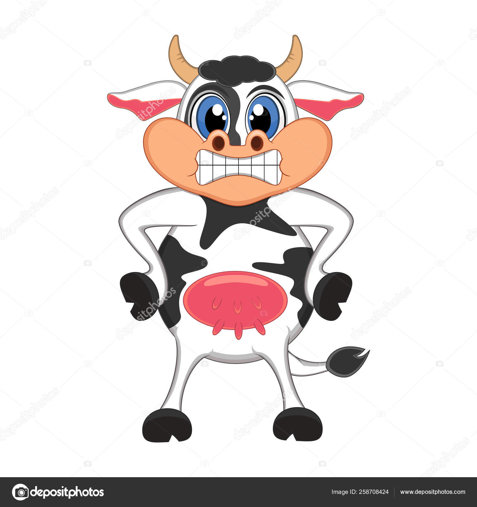 Grande Caricatura Vaca Irritada imagem vetorial de © warawiri #258708424