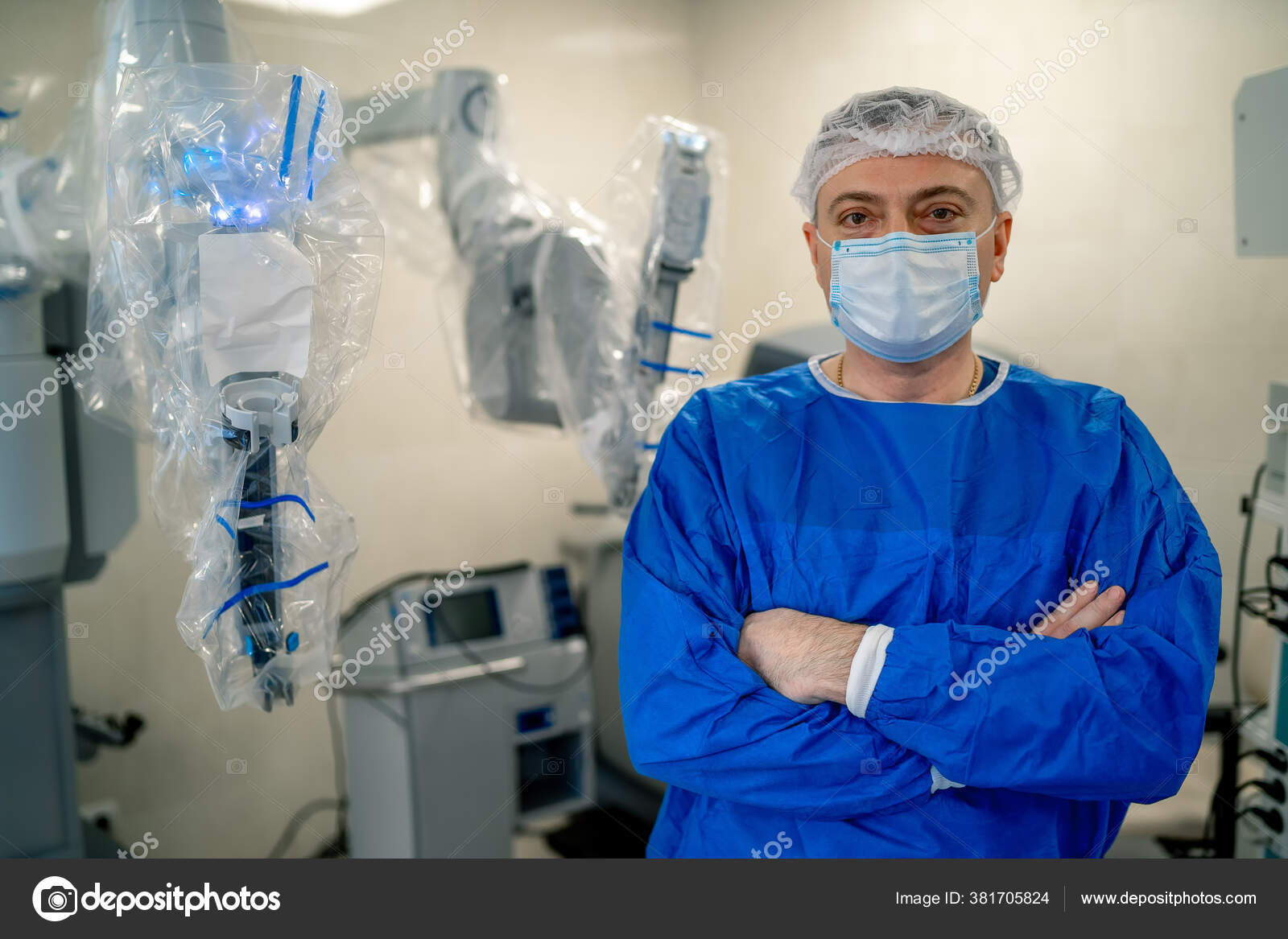 Horizontal Photo Neurosurgeon Robotic Equipment Background Stock Photo ...