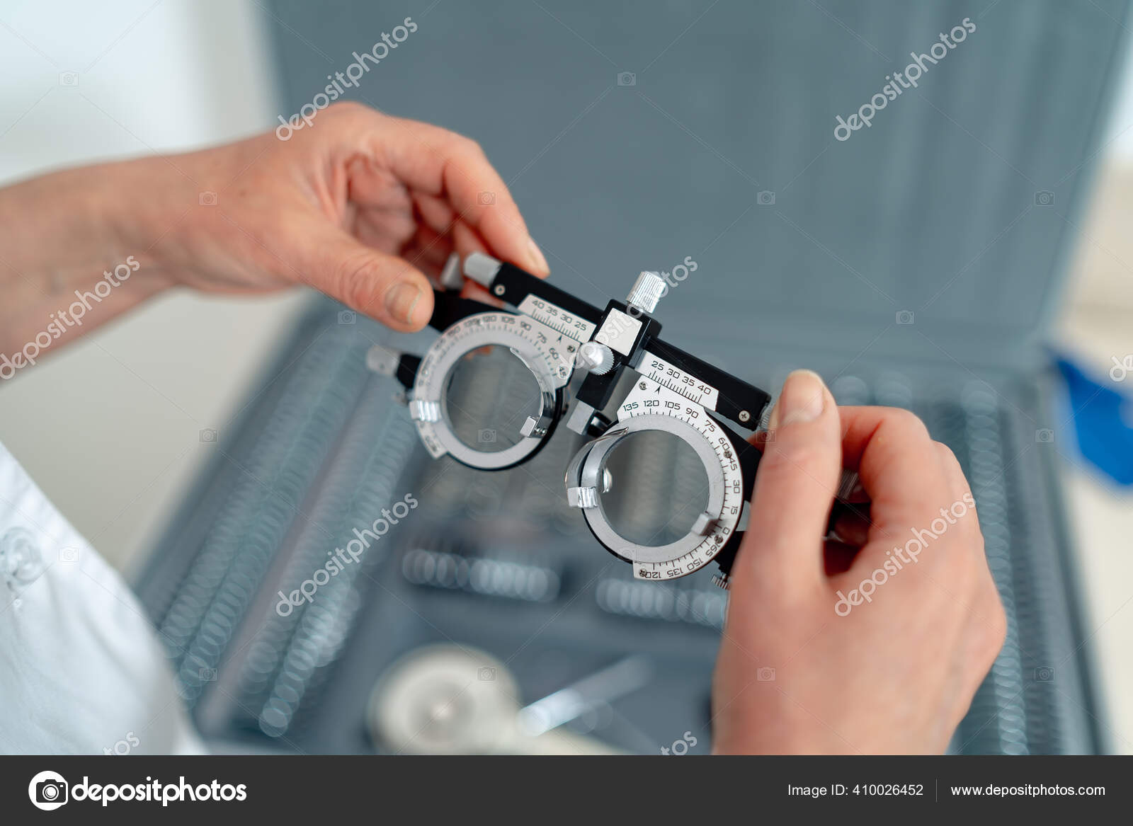 Vision Care Equipment Ophthalmology Testing Spectacles Hands Selective ...