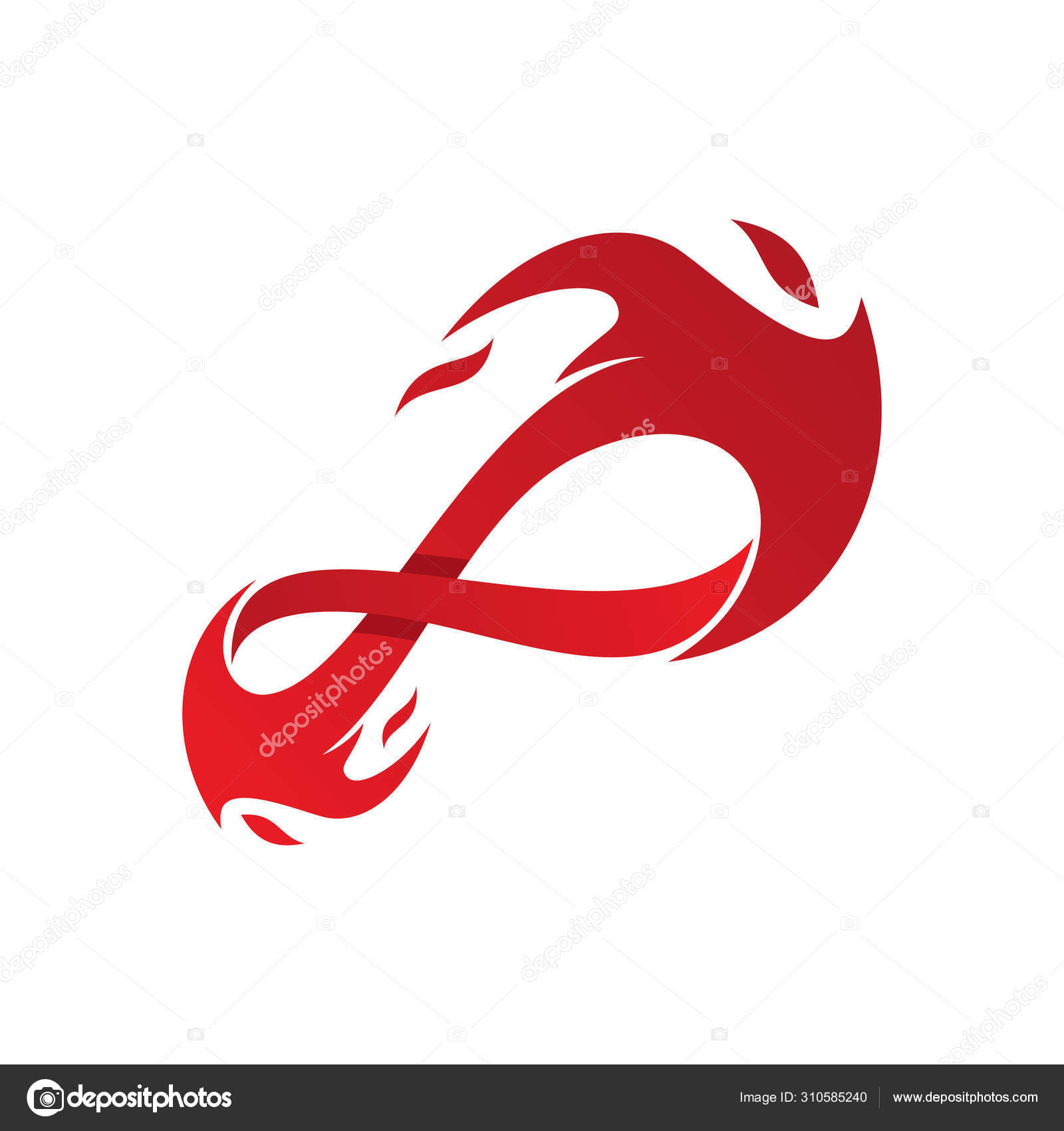 Infinity fire vector icon on the white background Stock Vector Image by ...