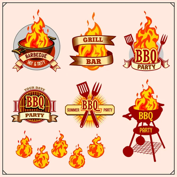 Grill Barbecue Party Hot Set Vector Illustration Stock Vector Image by ...