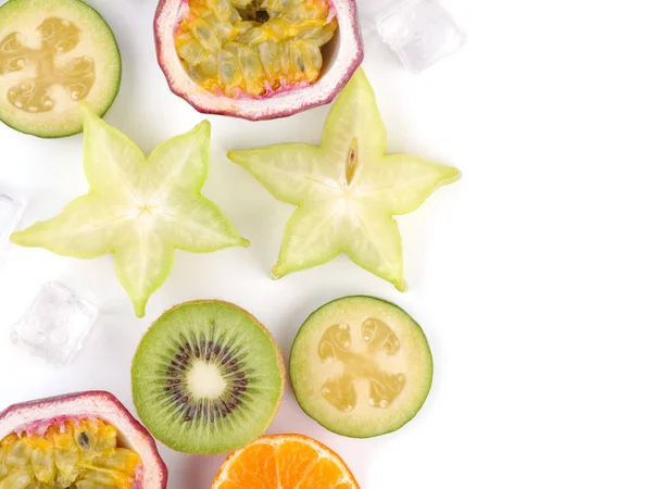 Beautifully Sliced Fruits Different Shapes Assortment Healthy Raw ...