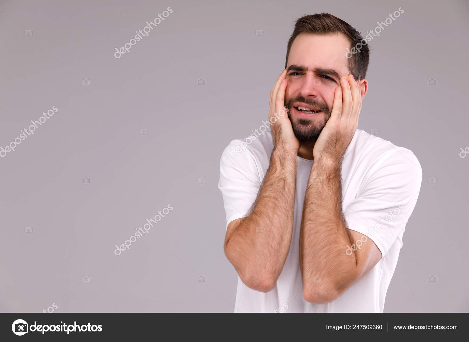Beautiful man doing different expressions.Man of emotions Stock Photo ...