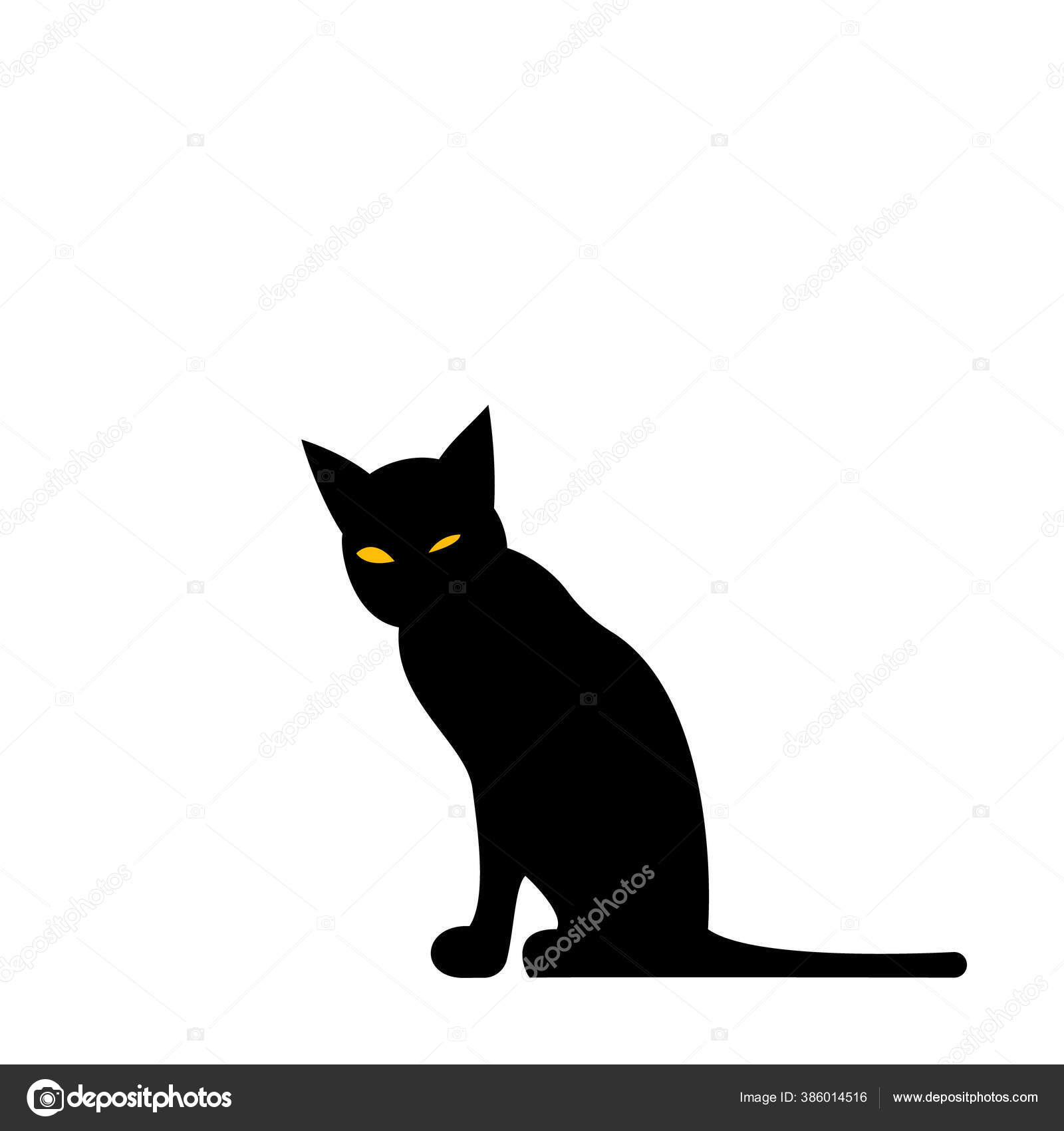 Silhouette Effrayante De Chat Noir