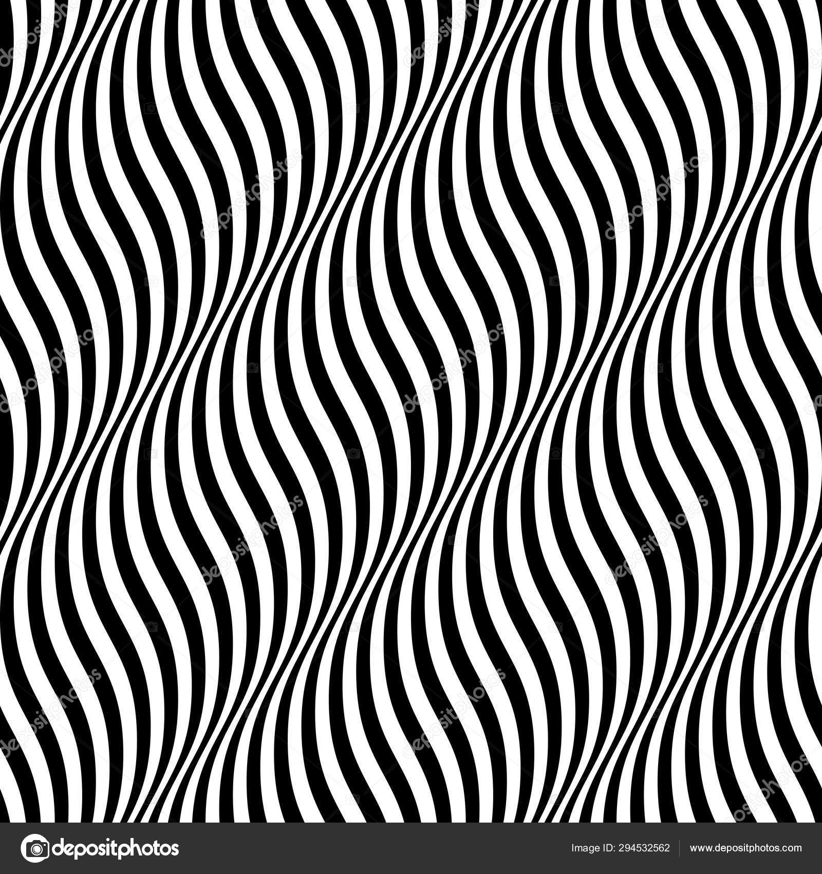 Monochrome op art wave pattern. seamless vector background. Stock ...