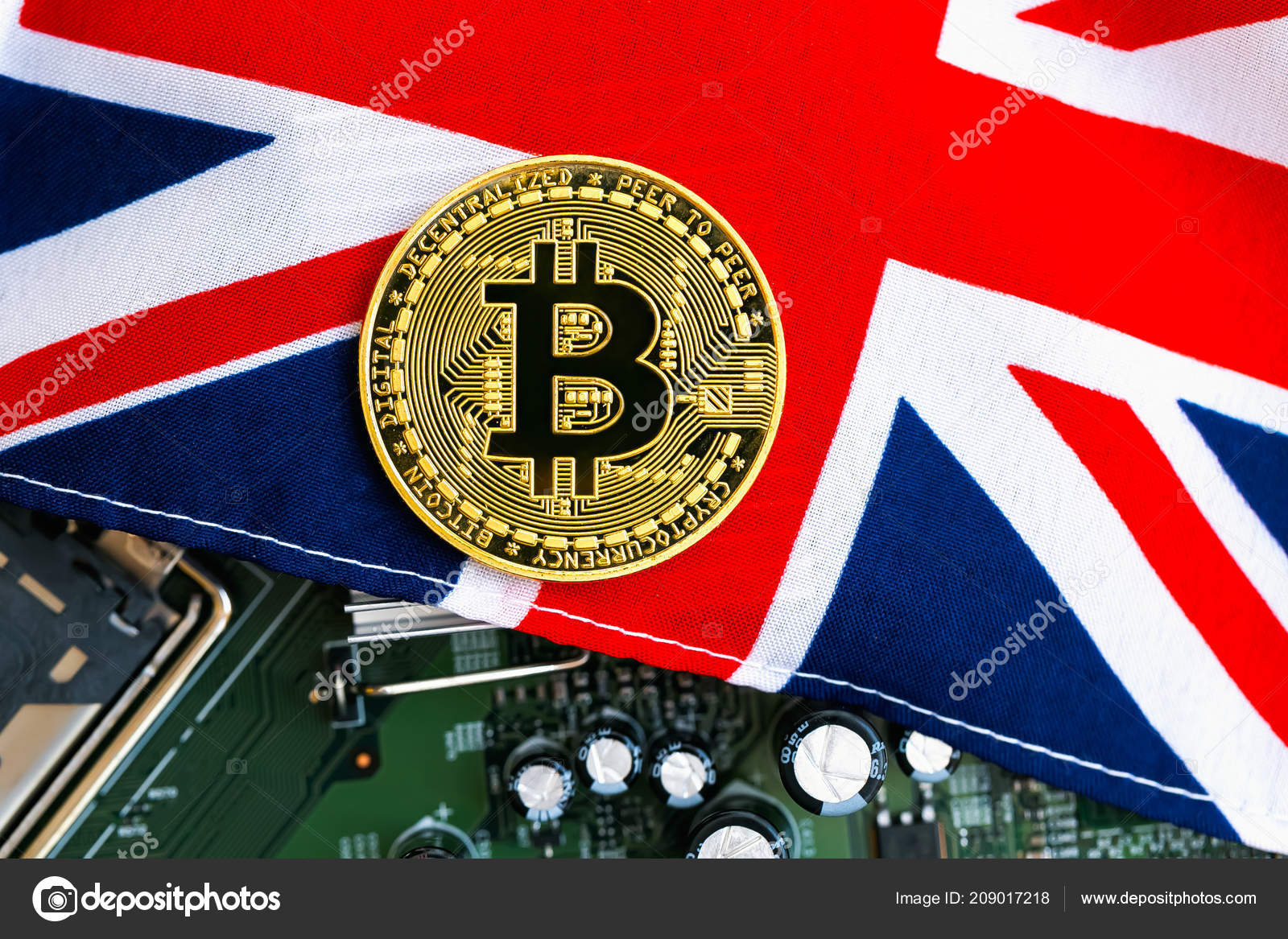 Bitcoin cryptocurrency coin with flag – Stock Editorial Photo ...