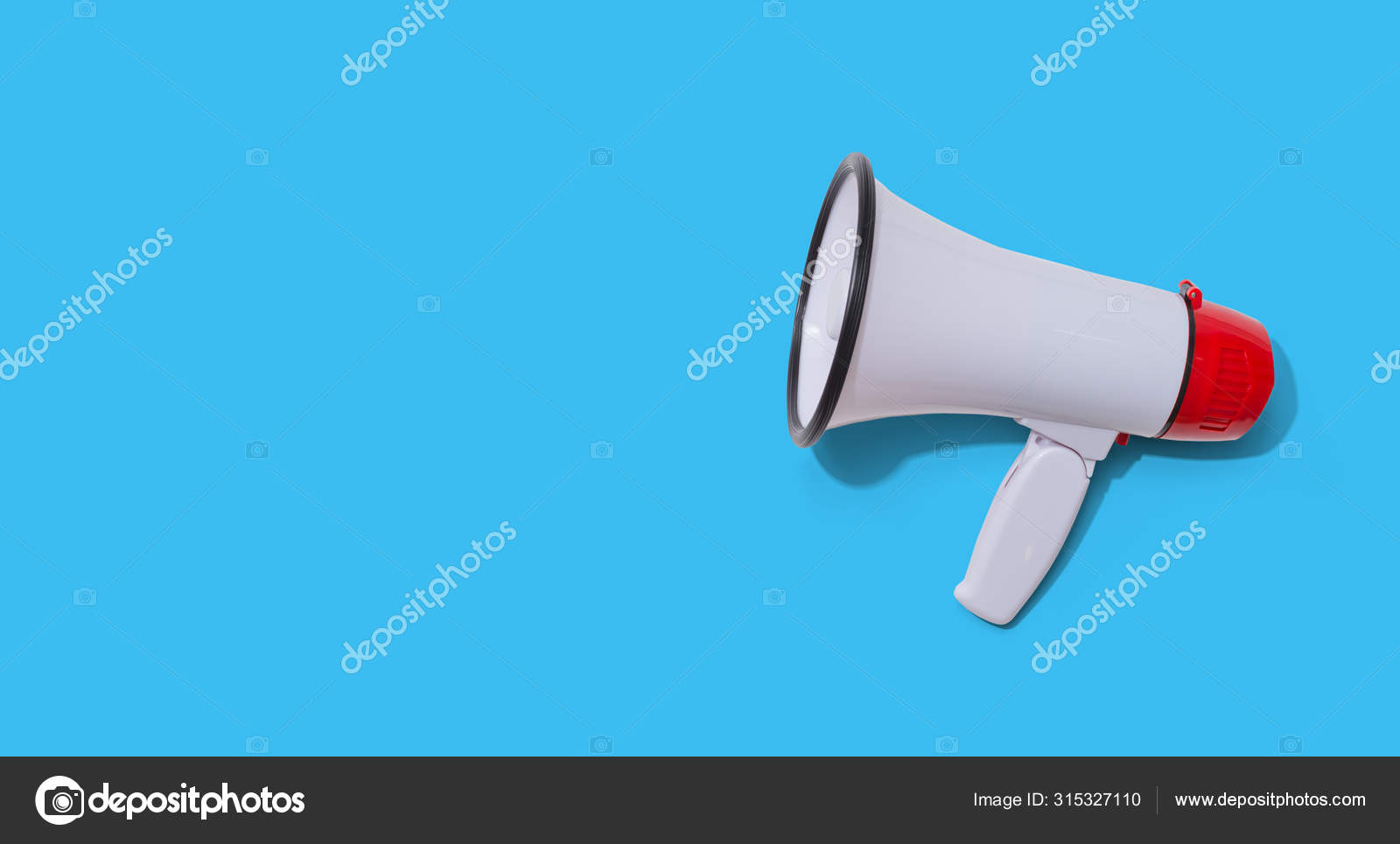 White megaphone with hard shadow Stock Photo by ©Melpomene 315327110