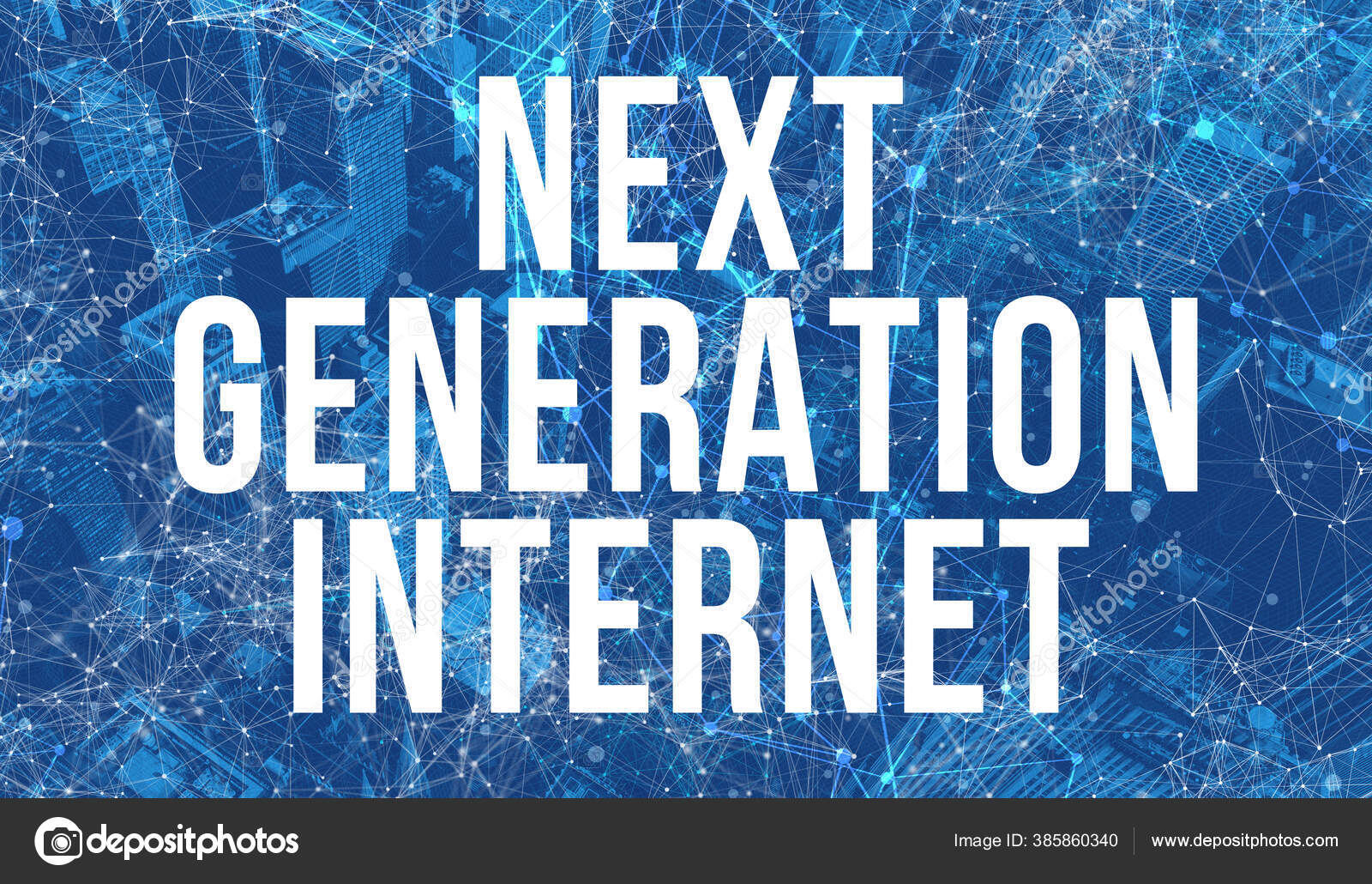 Next Gen Internet theme with abstract cityscape Stock Photo by ...