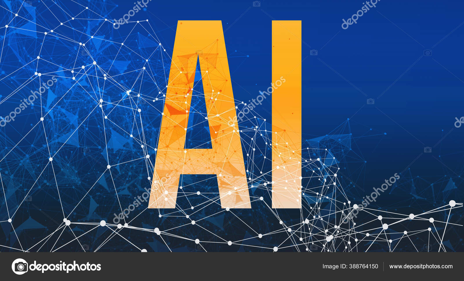 Artificial Intelligence theme with abstract network lines — Stock Photo ...