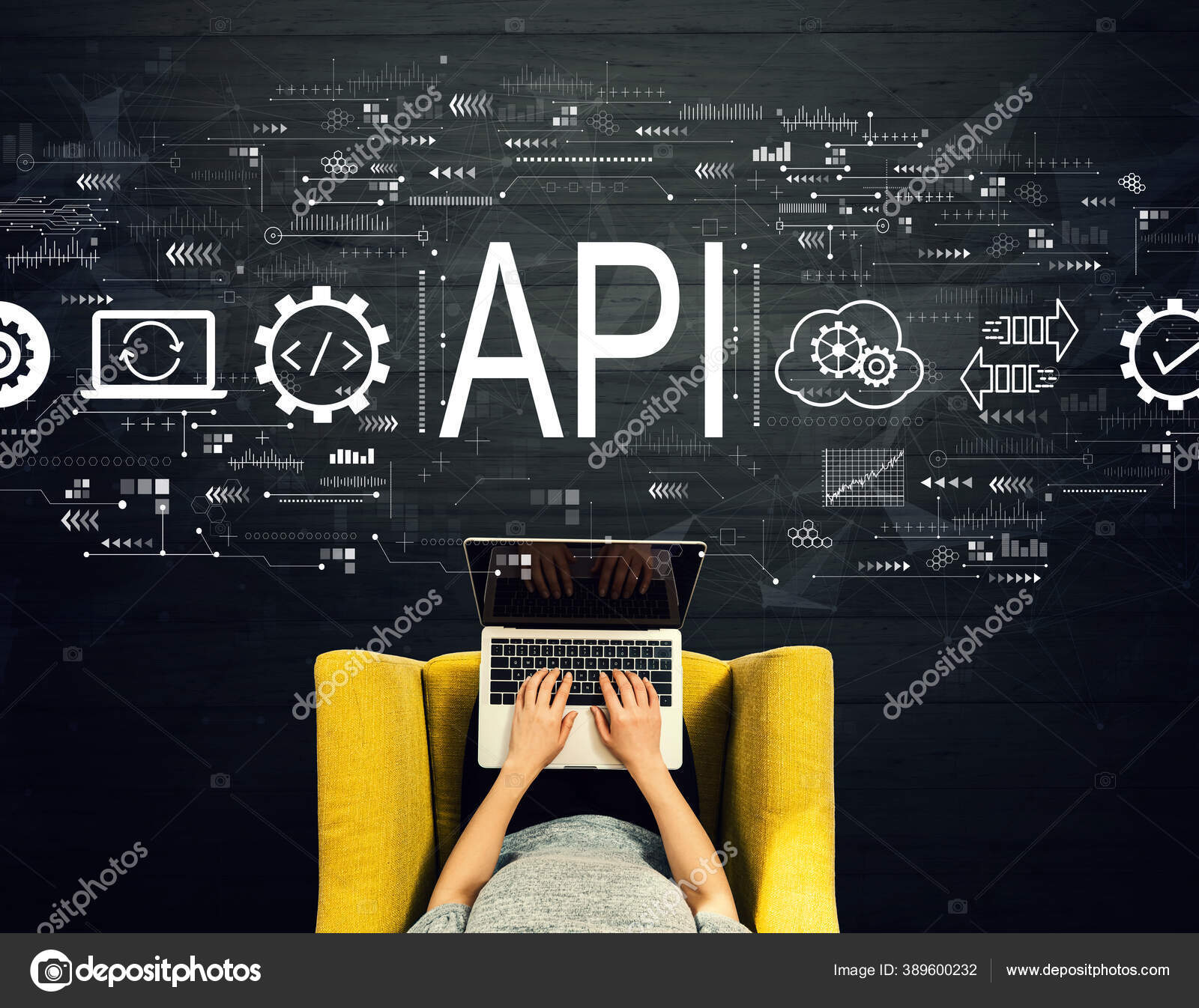 Api Application Programming Interface Concept With Person Using A