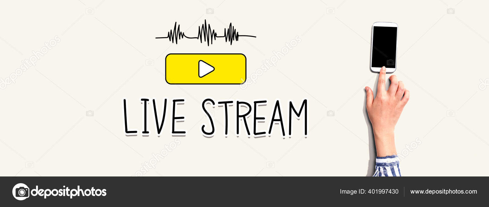 Live stream with person using smartphone — Stock Photo © Melpomene ...