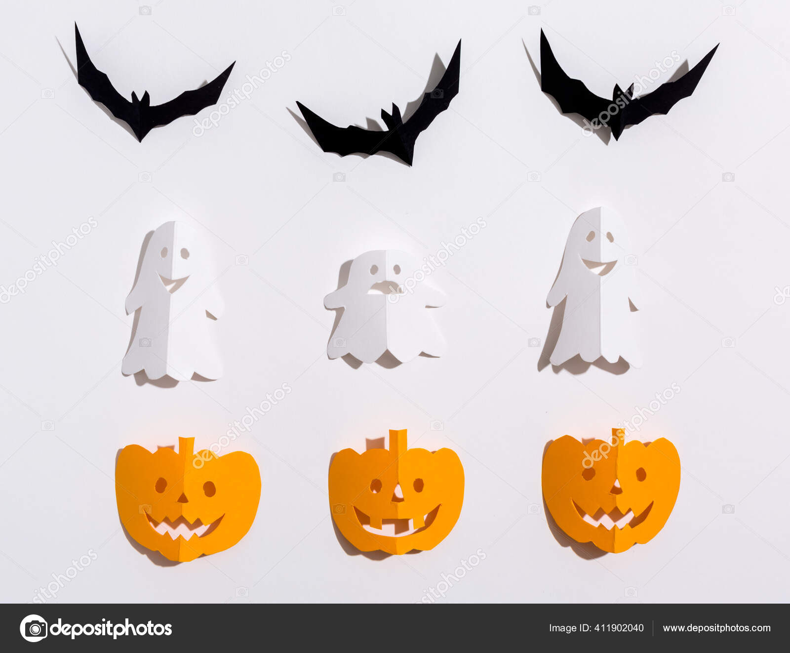 Halloween theme with paper craft decorations Stock Photo by ©Melpomene ...