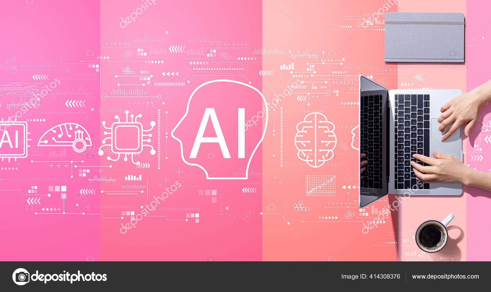 AI concept with person working with laptop — Stock Photo © Melpomene ...