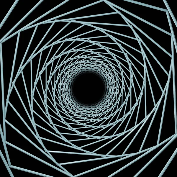 Vortex in Square. 3D rendering of rotating lines spinning around center ...