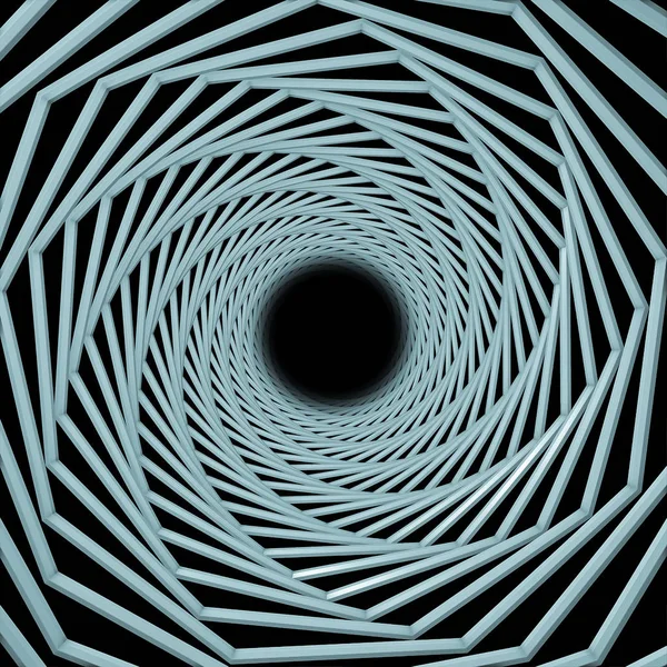 Vortex in Square. 3D rendering of rotating lines spinning around center ...