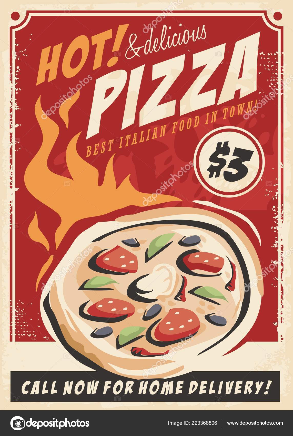 Herhalende Pizza Achtergrond